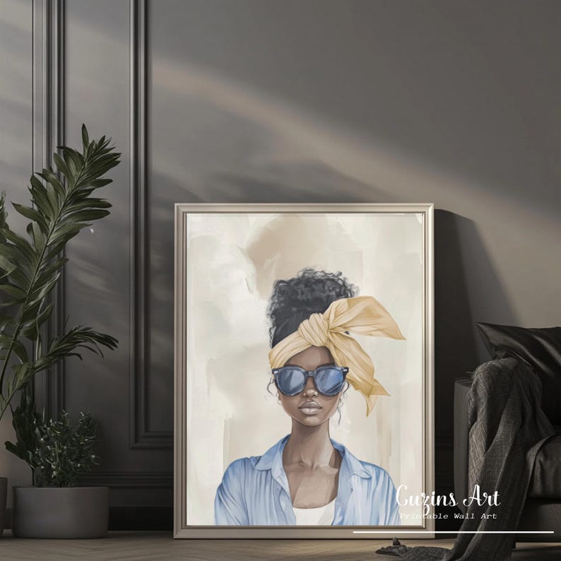 Black Auntie Art Print: Modern Woman Portrait (digital Download) - Etsy