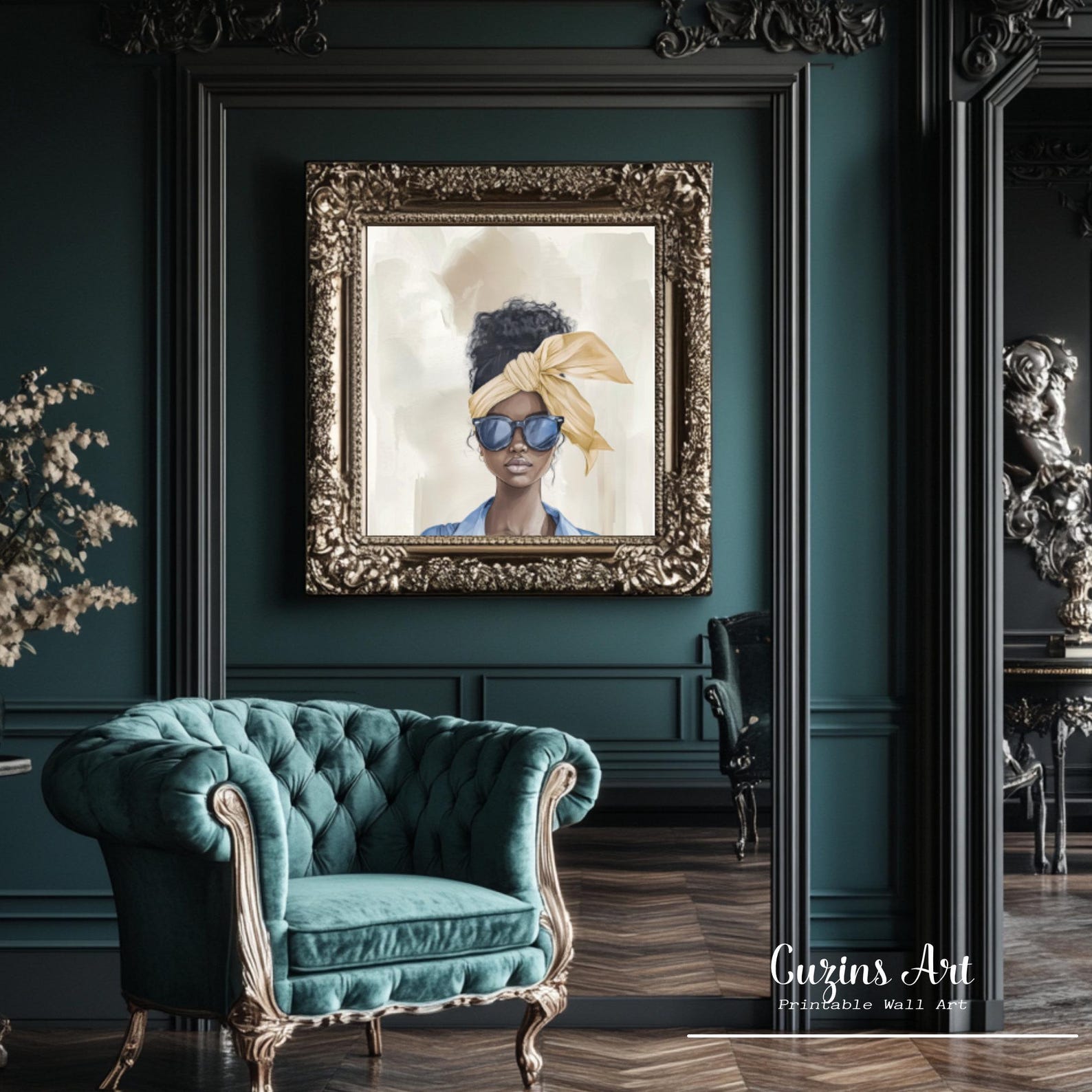 Black Auntie Art Print: Modern Woman Portrait (digital Download) - Etsy