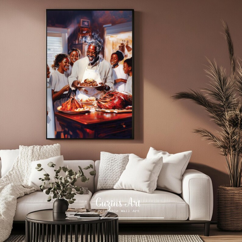 Black Family Thanksgiving Art Print: "unc - Always Has Jokes" (digital ...