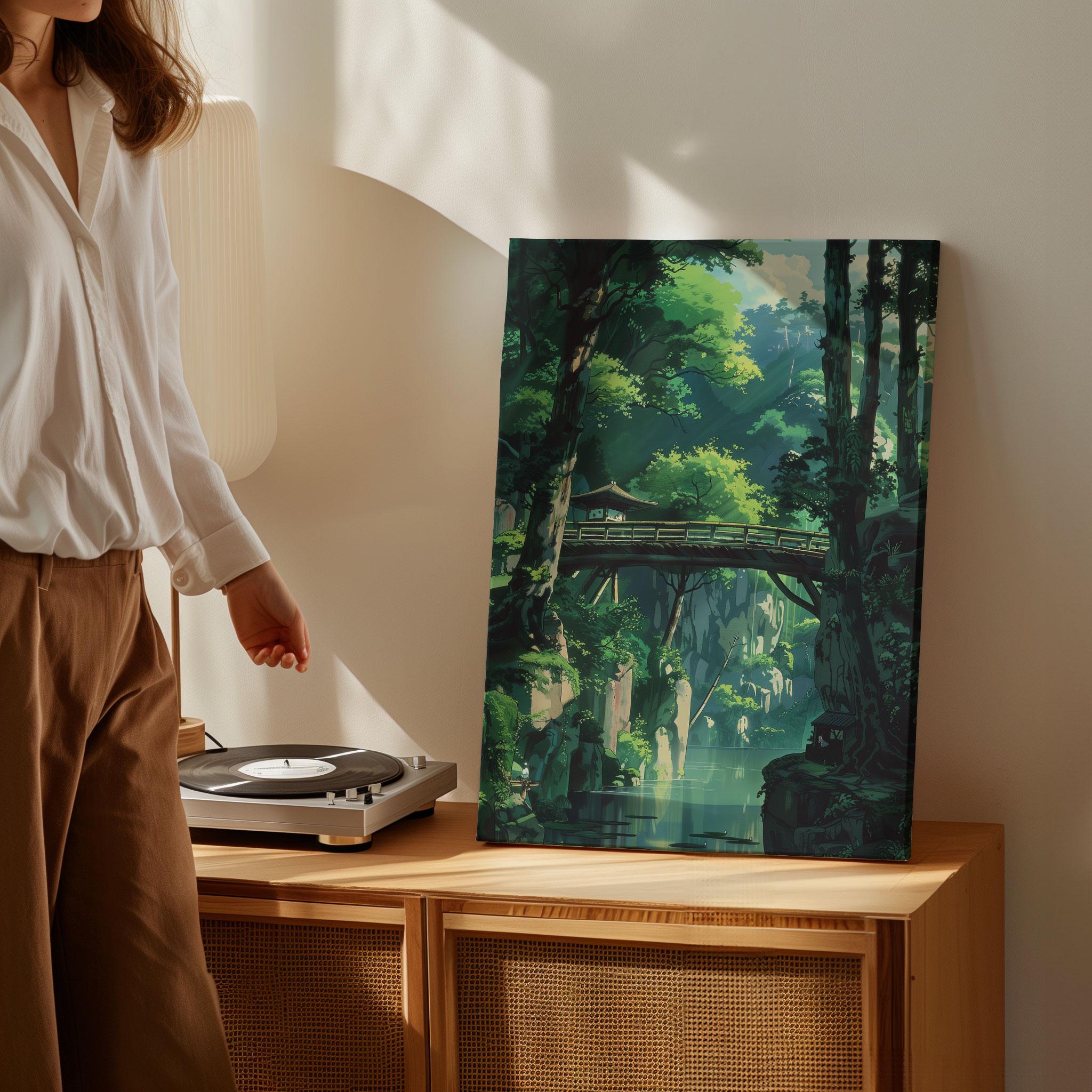 Serene Forest Bridge - Ghibli Inspired Digital Painting Japanese ...