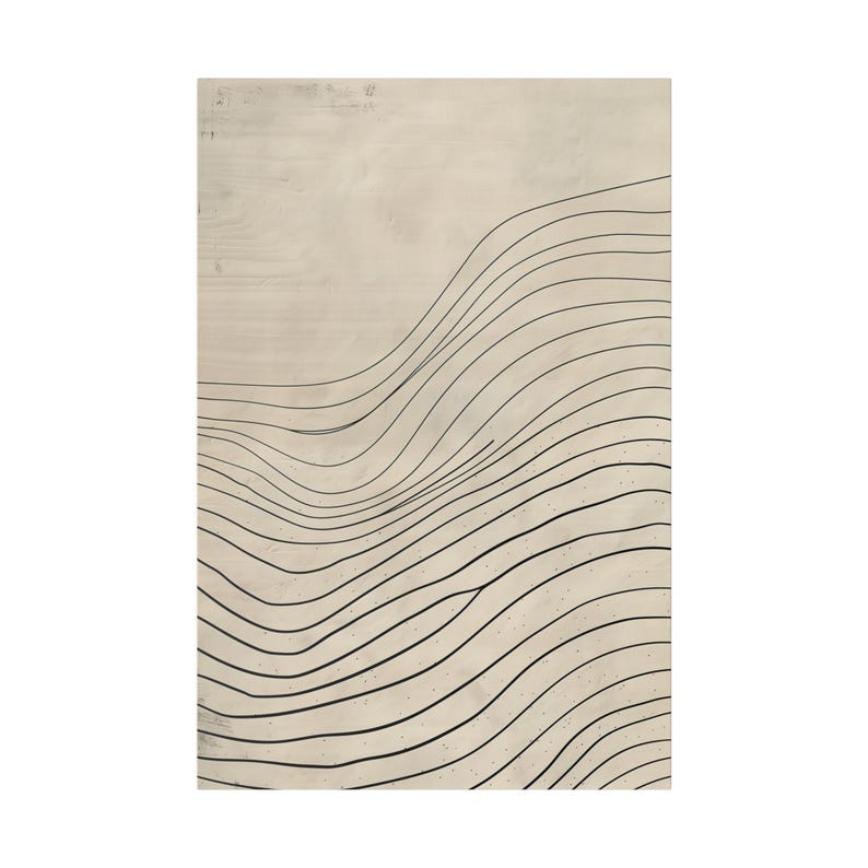 Modern Abstract Ink Line Art Natural Texture Minimalist Canvas Print ...