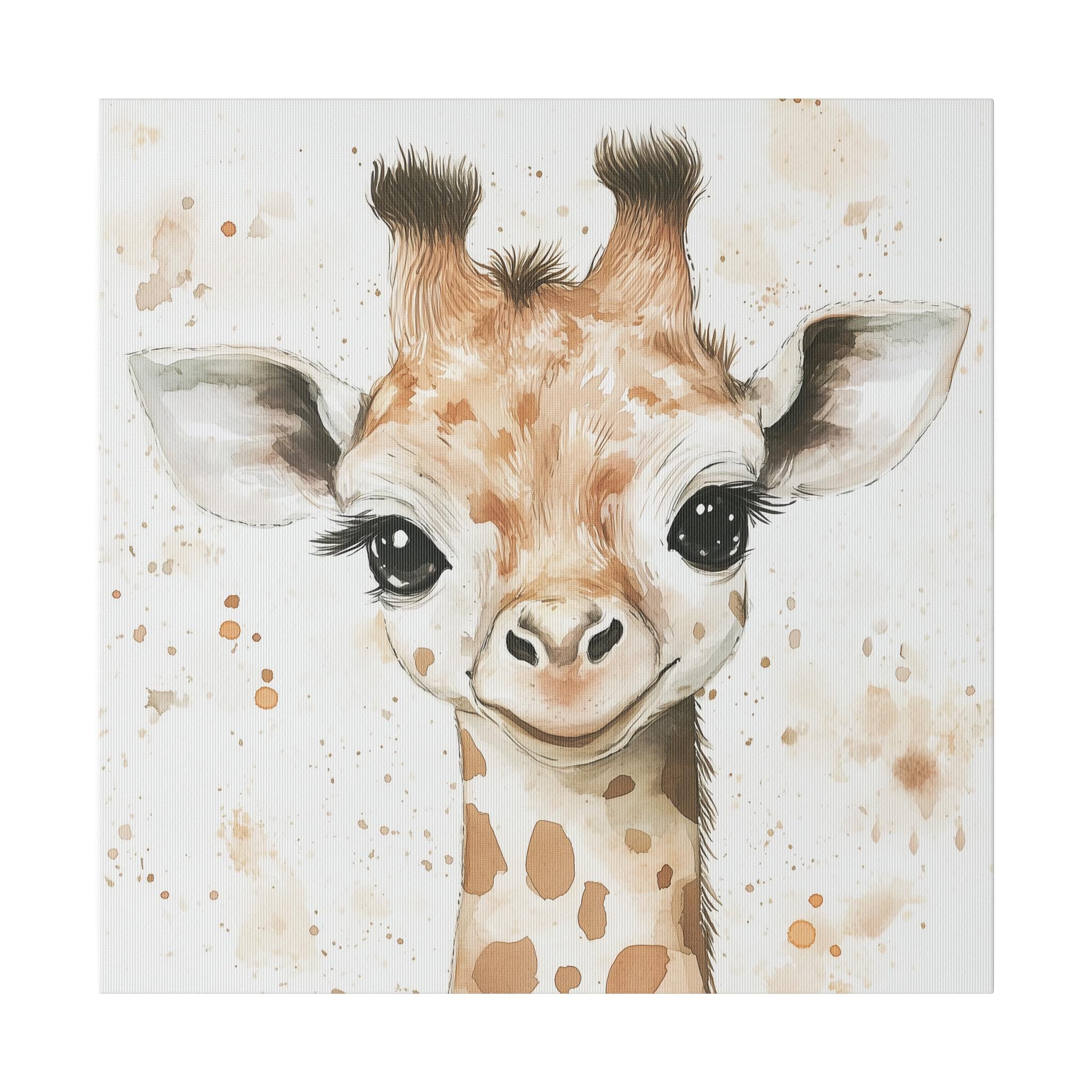 Baby Giraffe Watercolor Nursery Safari Art Canvas Wall Decor - Etsy