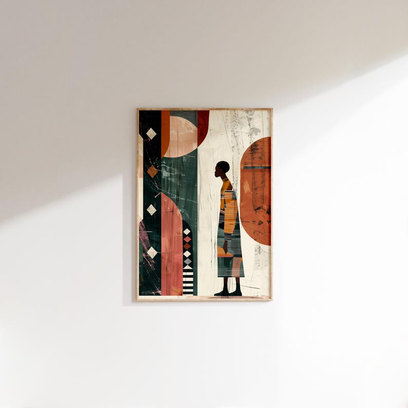 Contemporary African Inspired Modern Abstract Print Modern Canvas Wall ...