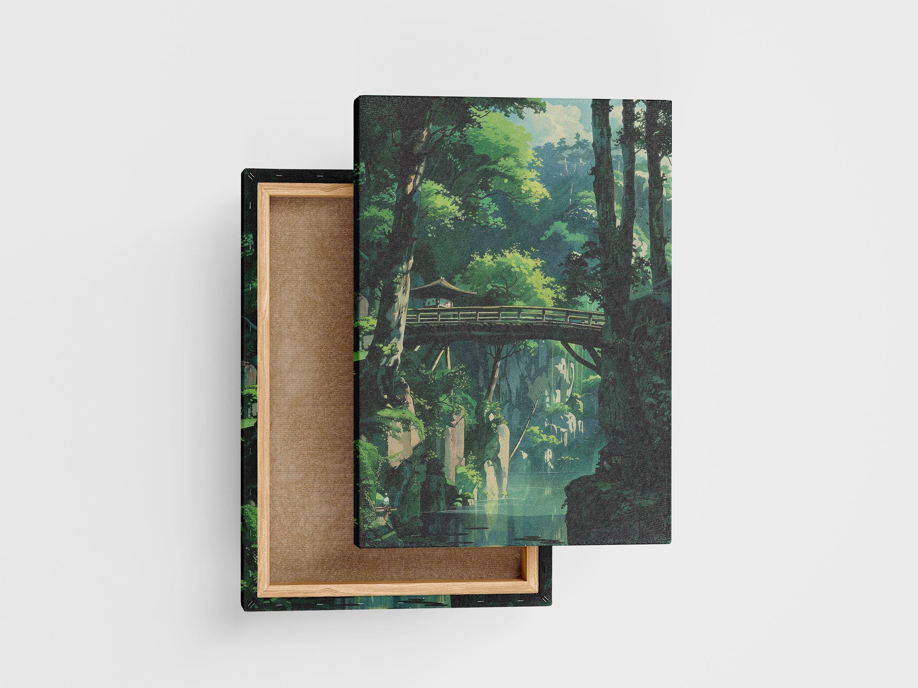 Serene Forest Bridge - Ghibli Inspired Digital Painting Japanese ...
