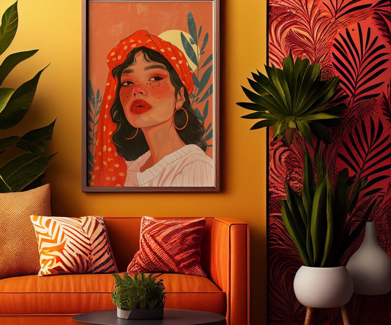 Latin Wall Art Canvas Print Colorful Hispanic Woman Minimalist - Etsy