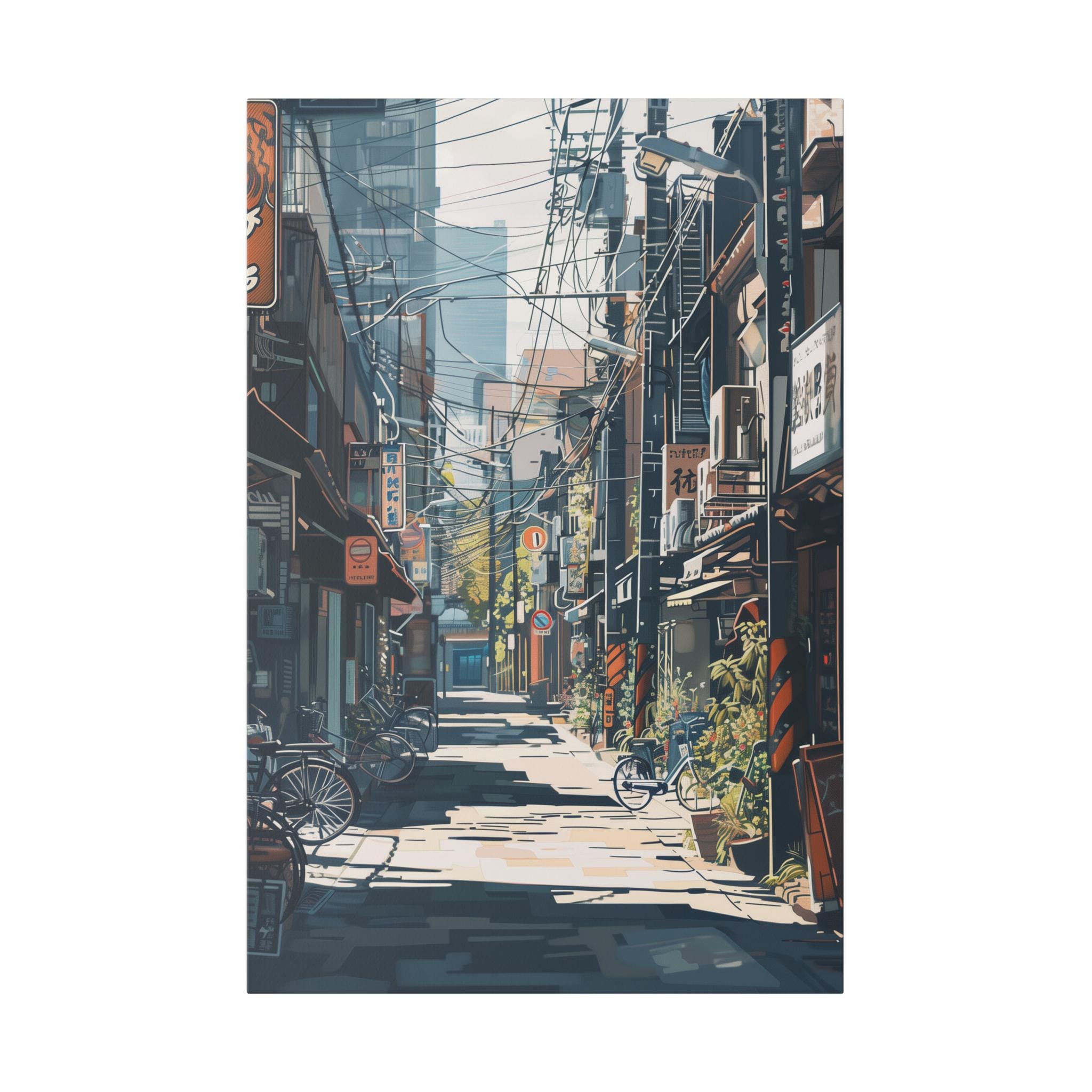 Japanese Tokyo Urban City Street Scene Asian Digital Art Canvas Wall ...