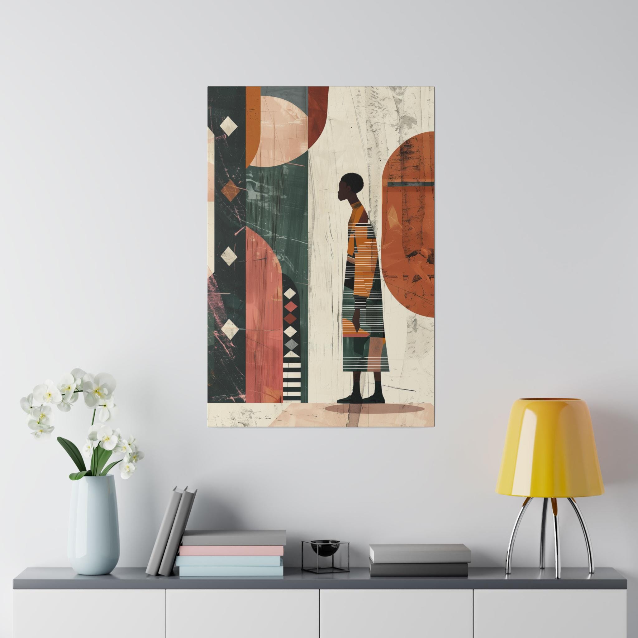 Contemporary African Inspired Modern Abstract Print Modern Canvas Wall ...