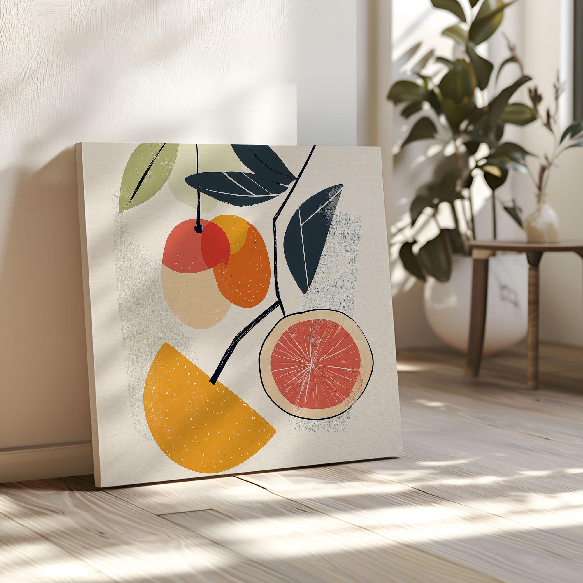 Fruit Illustration Boho Minimalist Pastel Canvas Kitchen Wall Decor - Etsy