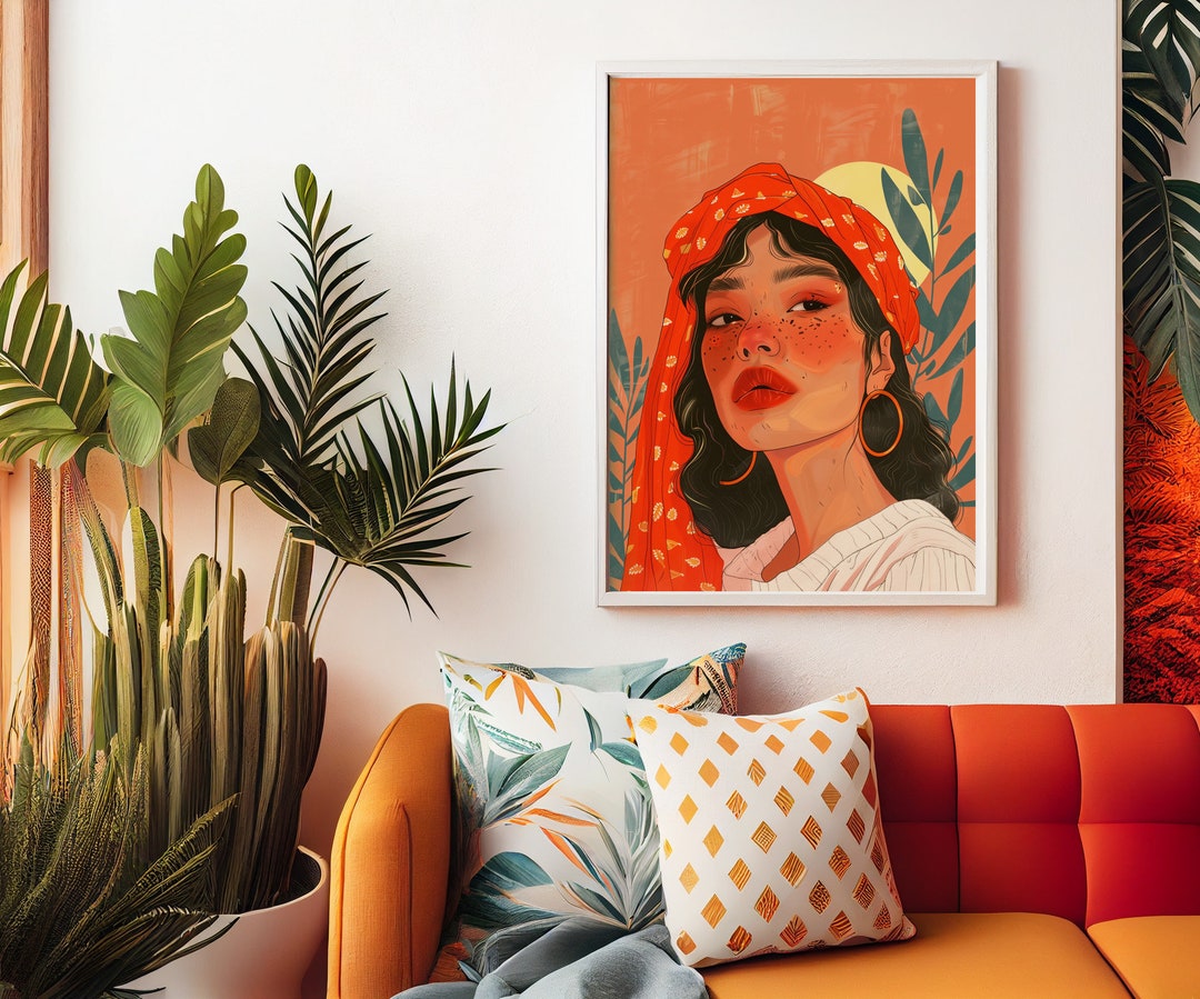 Latin Wall Art Canvas Print Colorful Hispanic Woman Minimalist - Etsy