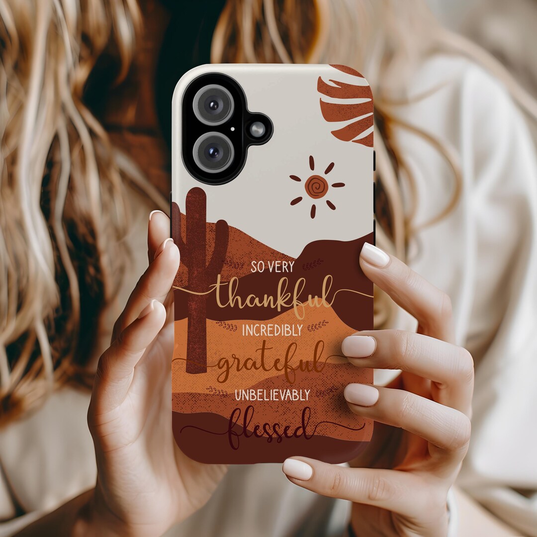 Western Christian Phone Case Brown Tough Cases Thankful Grateful ...