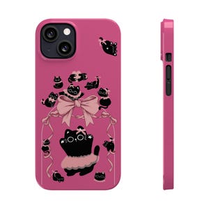Coquette iPhone Case Coquette Black Cat iPhone Cover White or Pink ...