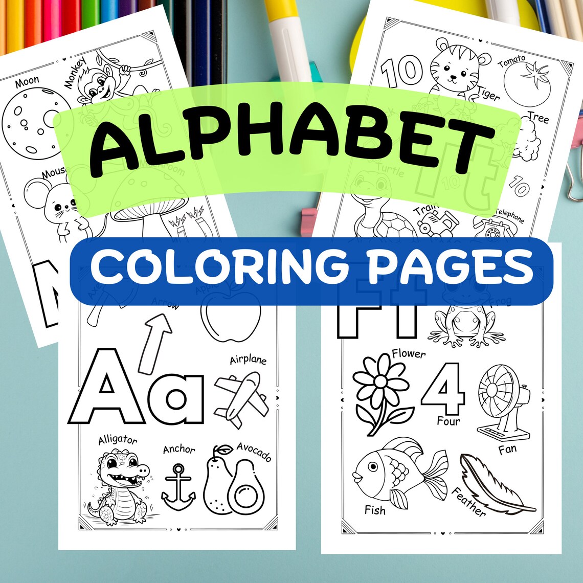 26 Printable Alphabet Coloring Pages, Learn and Color: ABC Coloring ...