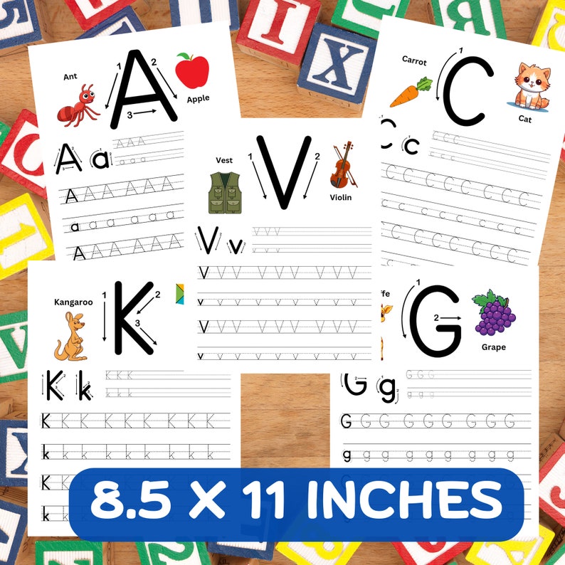 Printable Alphabet Tracing Worksheets for Kids, Basic Skills ...
