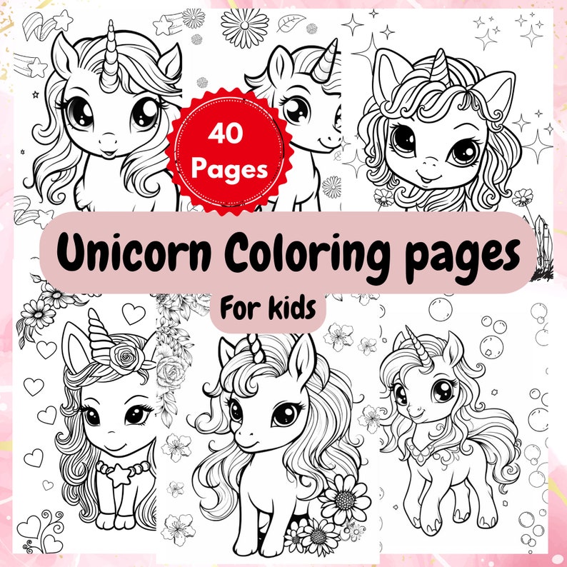 40 Printable Unicorn Coloring Pages, Learn and Color: Magical Unicorn ...