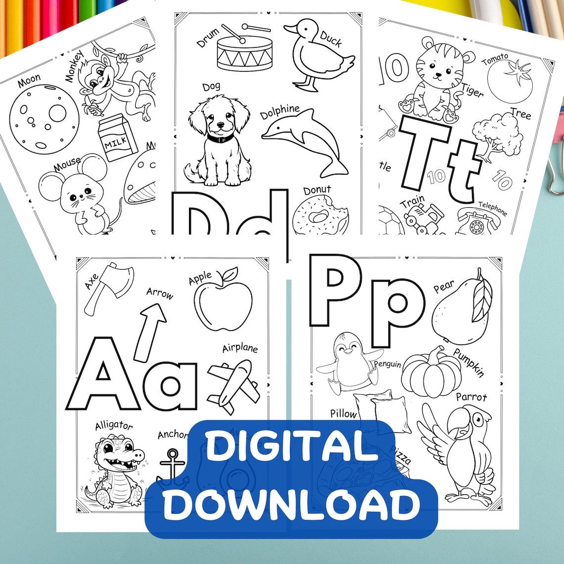 26 Printable Alphabet Coloring Pages, Learn and Color: ABC Coloring ...
