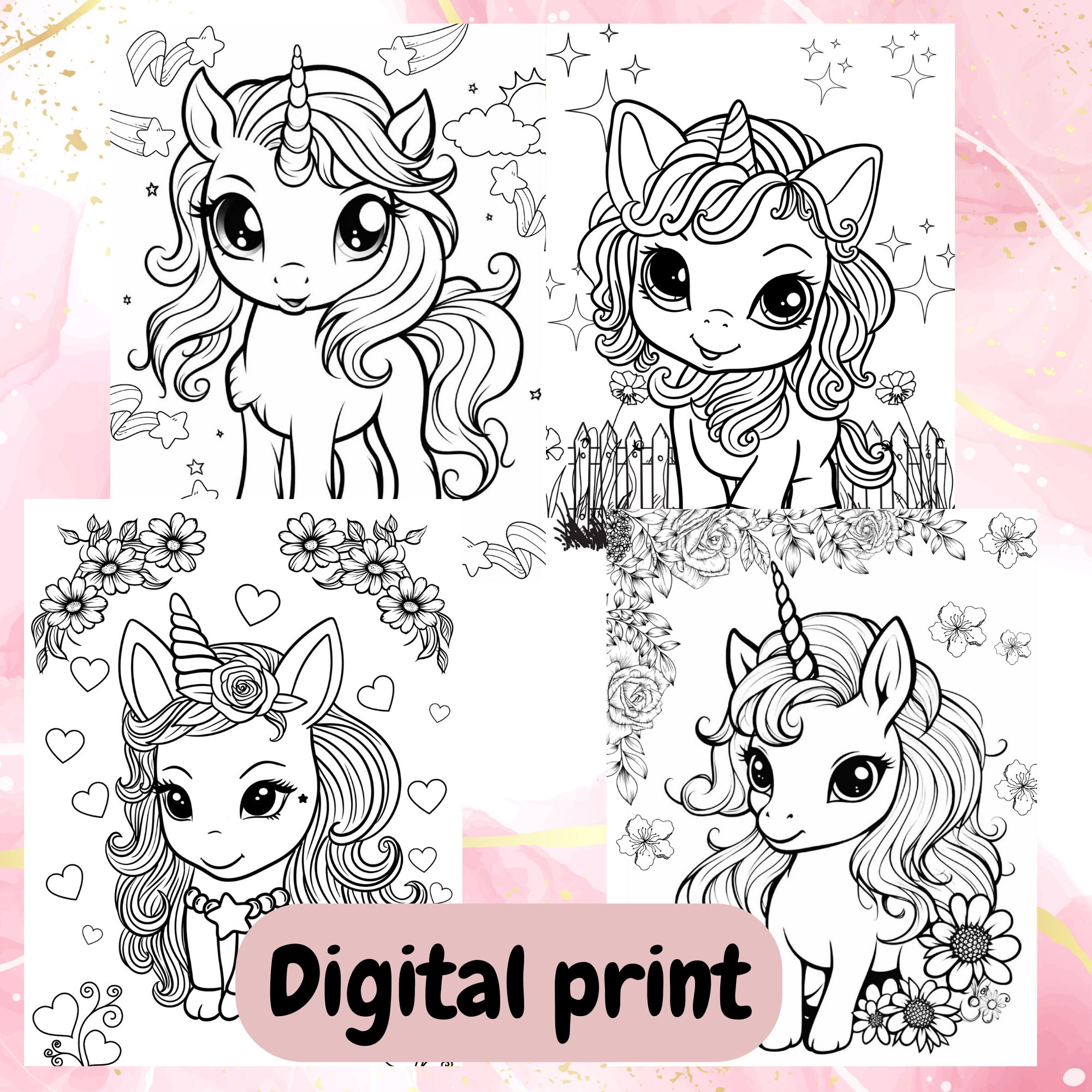 40 Printable Unicorn Coloring Pages, Learn and Color: Magical Unicorn ...