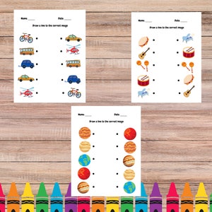 20 Printable Matching Worksheets,matching Images for Kids, Busybook ...