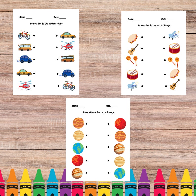 20 Printable Matching Worksheets,matching Images for Kids, Busybook ...
