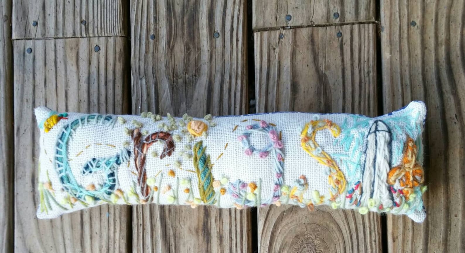 Personalized Name Freehand Bohemian Embroidered Pillow Made to - Etsy