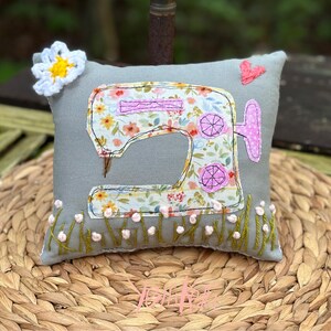Freemotion Applique Sewing Machine Pillow: Embroidered Floral Design - Etsy