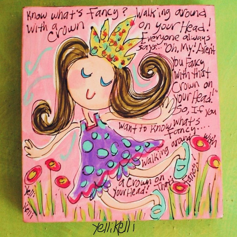 Fancy Crown Original Painting With Poem Made to Order Any Colors ...