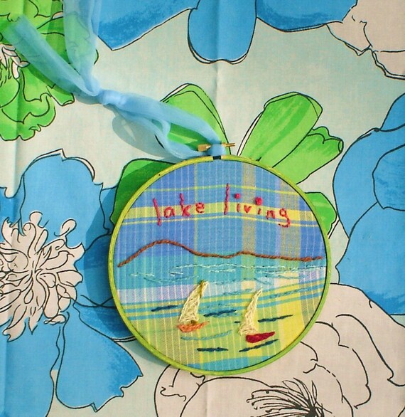 Lake Girl Embroidery Design