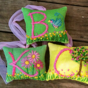 Deluxe Details Custom Freehand Embroidered Initial Mini Pillow Made to ...