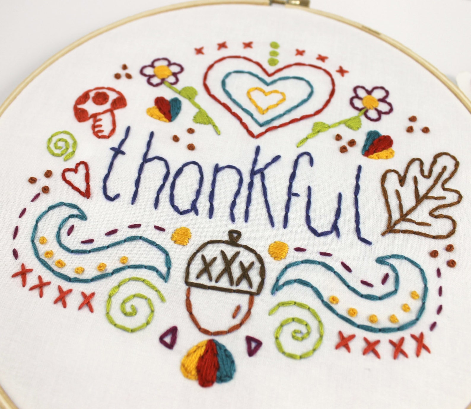 Thankful Words. Hand Embroidery Pattern. Digital Pattern. PDF Pattern ...
