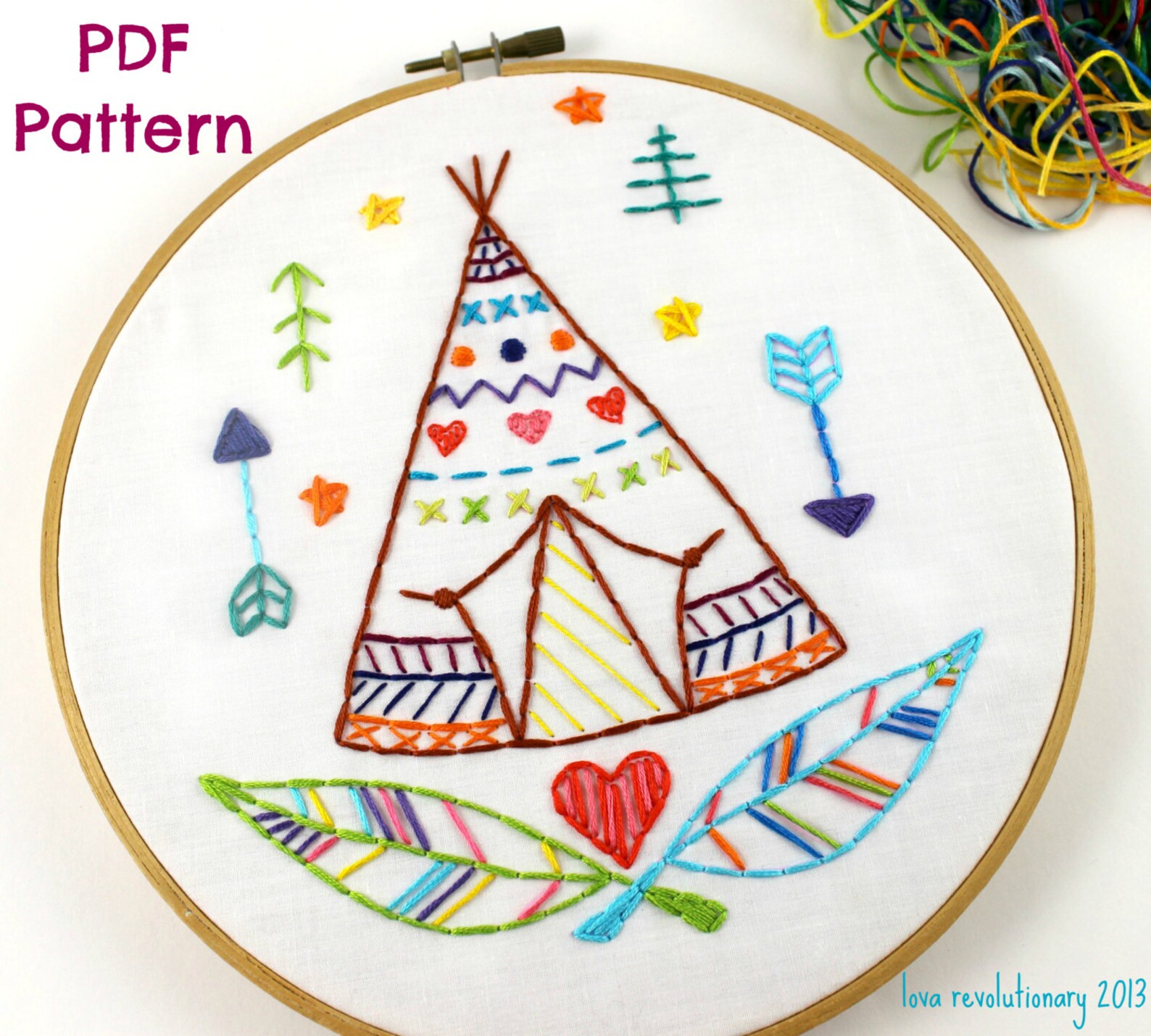 Teepee Pattern. Hand Embroidery. PDF Pattern. Embroidery - Etsy