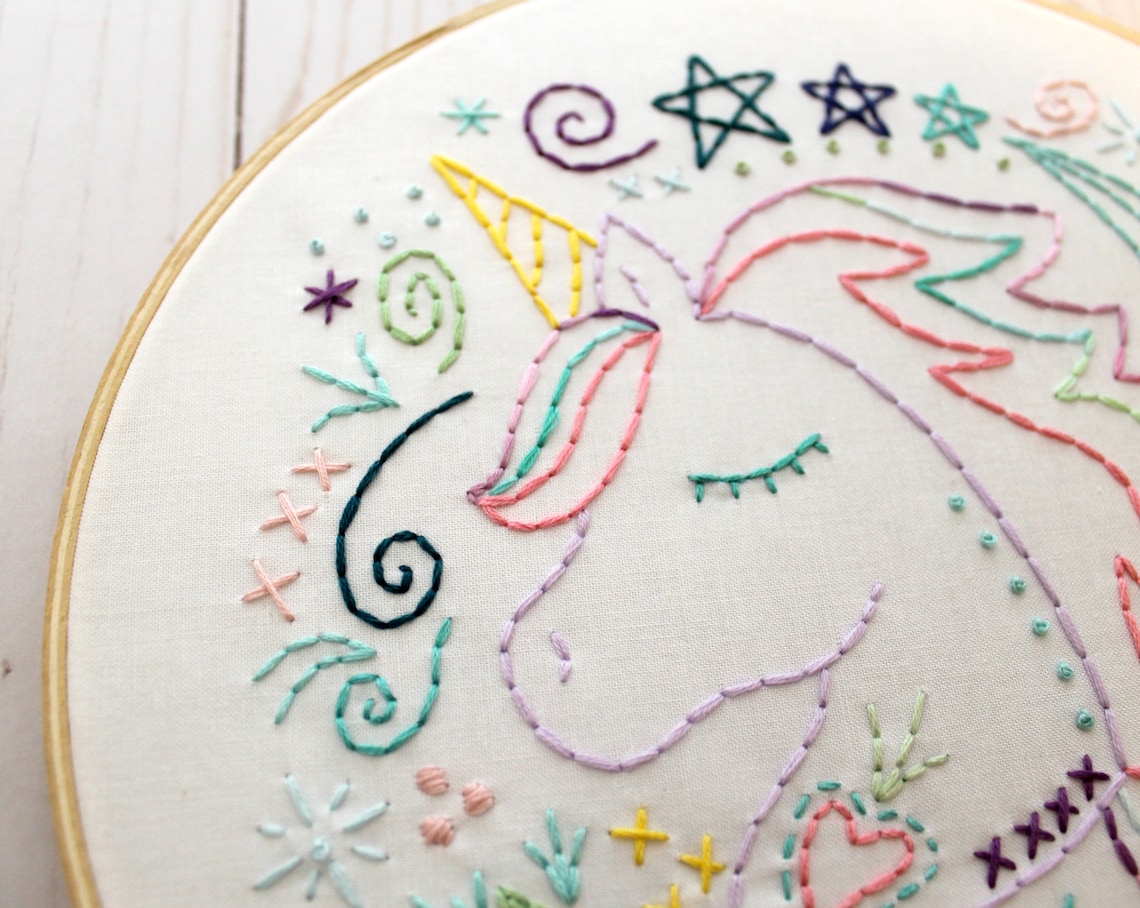 Unicorn Embroidery Pattern. Hand Embroidery. PDF Pattern. - Etsy