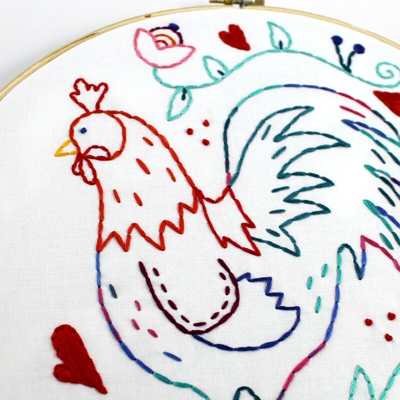 Chicken Embroidery - Etsy