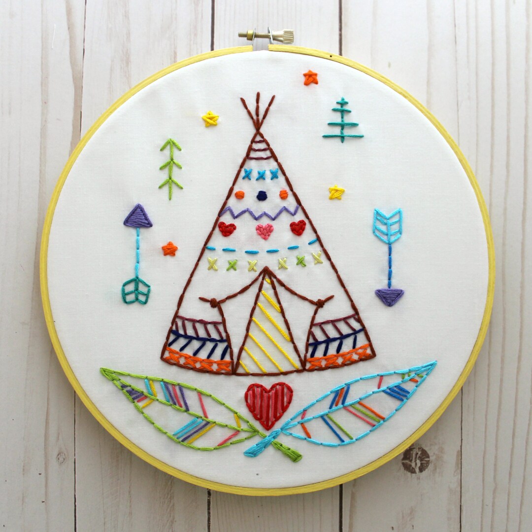 Teepee Pattern. Hand Embroidery. PDF Pattern. Embroidery Designs ...