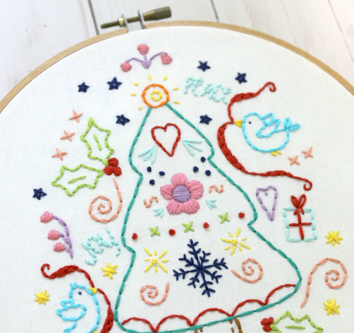 Christmas Tree Embroidery Pattern. Hand Embroidery. PDF | Etsy