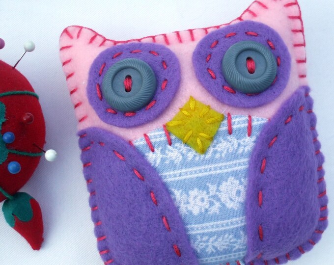 SALE Eco Felt Mini Owl Plush Toy Pink Purple - Etsy