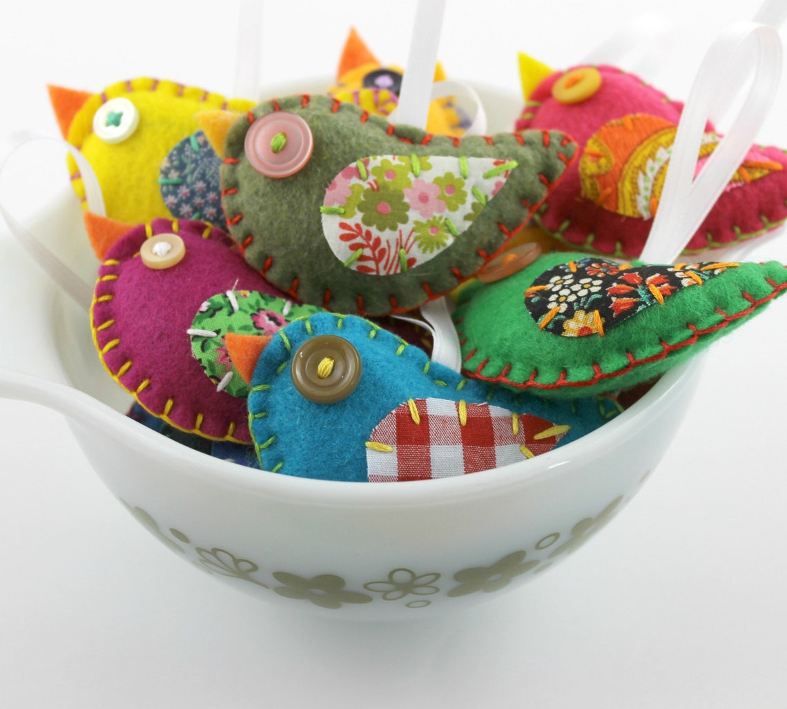 Felt Bird Ornament Pattern. PDF Pattern. Bird Design. Digital - Etsy