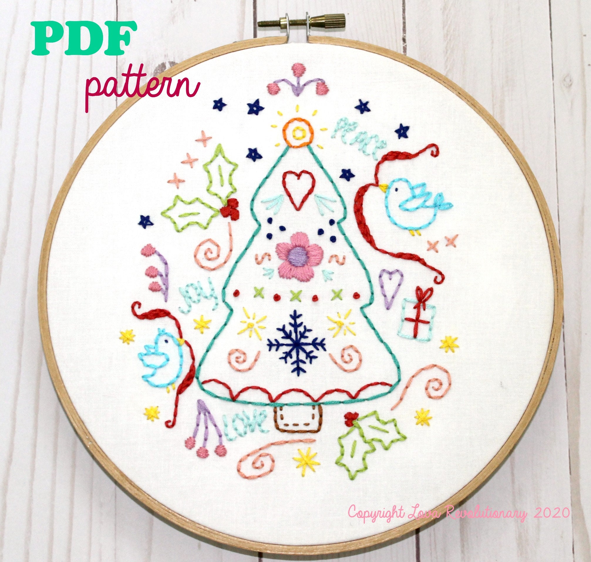 Christmas Tree Embroidery Pattern. Hand Embroidery. PDF | Etsy