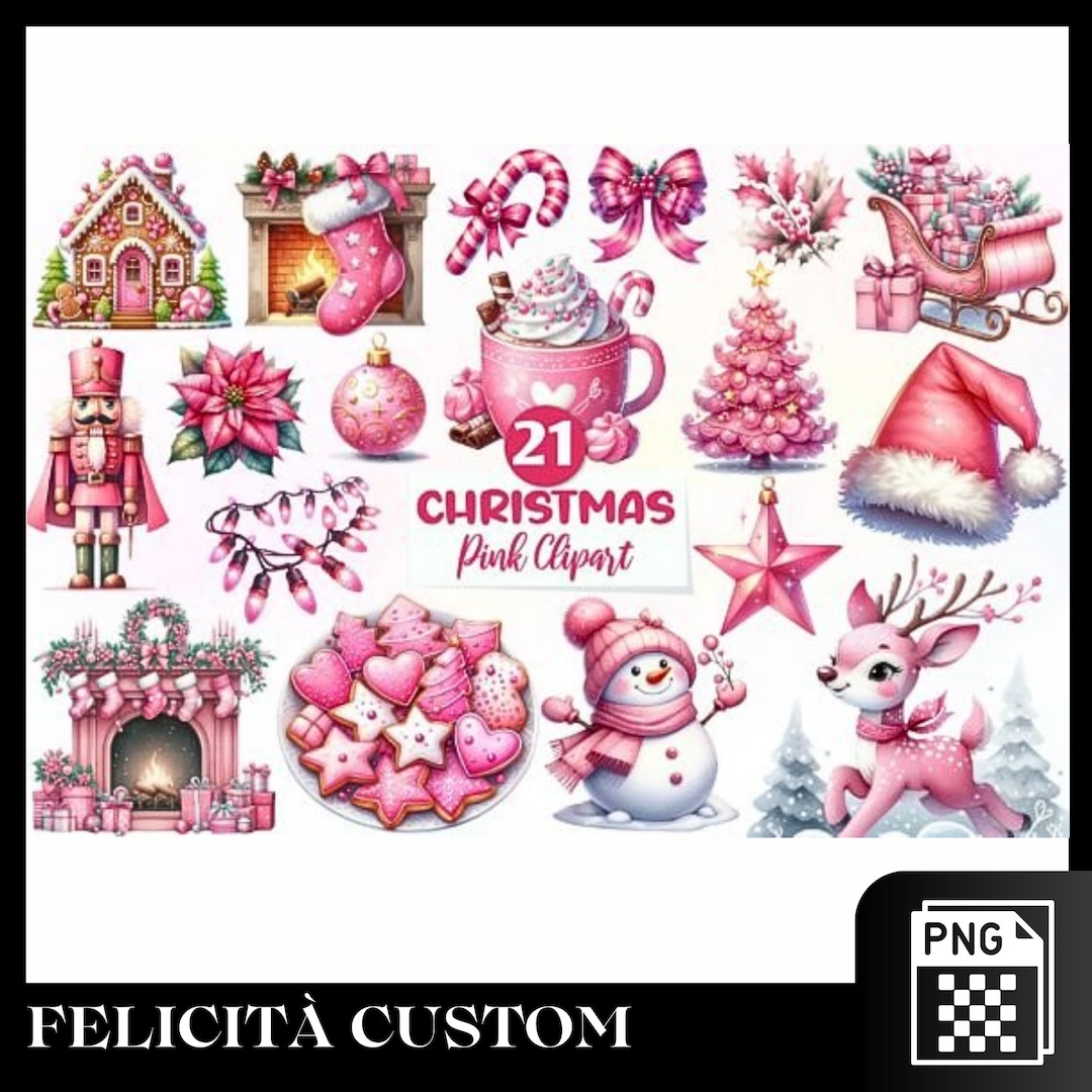 Pink Christmas Clipart Bundle I PNG I Digital Download I Cricut I ...