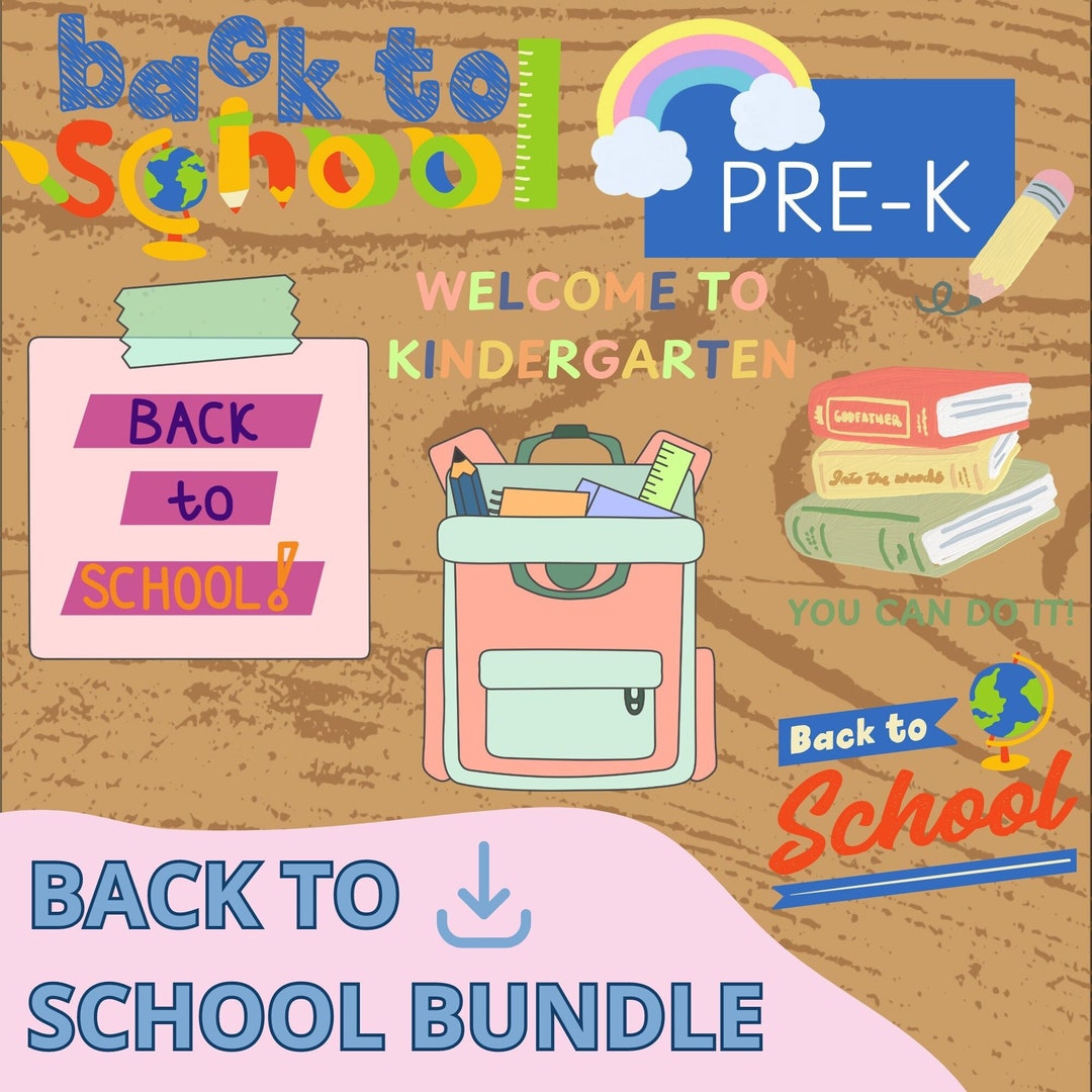 Back to School Bundle / School / First Day / Pre-k / Kindergarden / PNG ...