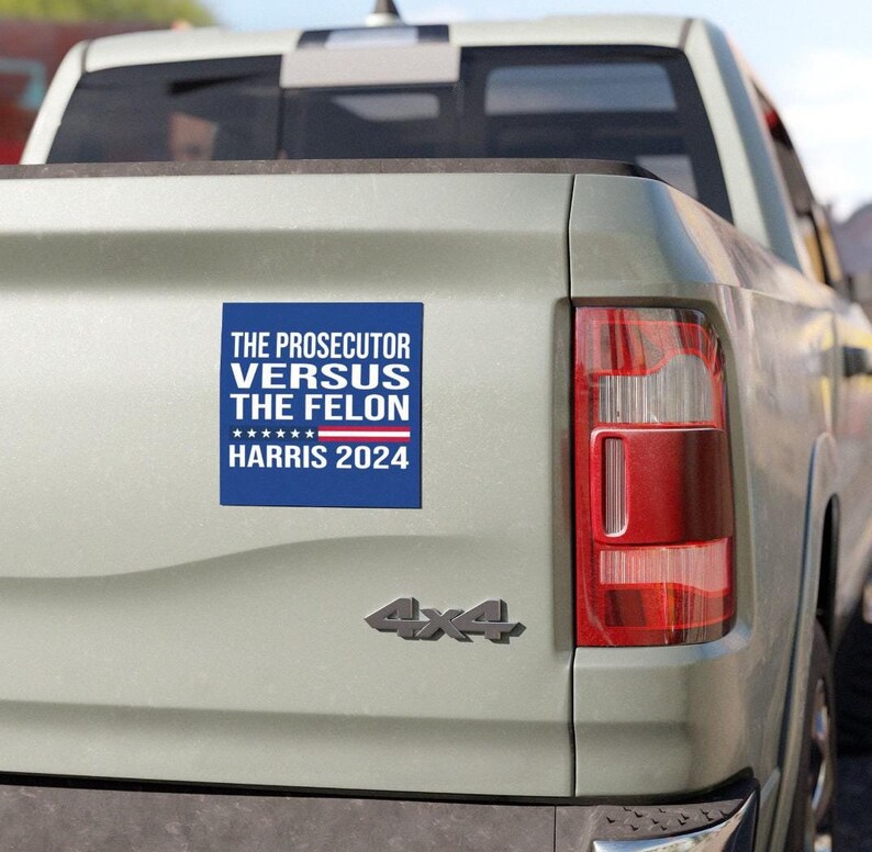 The Prosecutor Vs the Felon, Kamala Harris 2024 Car Magnet USA Democrat ...