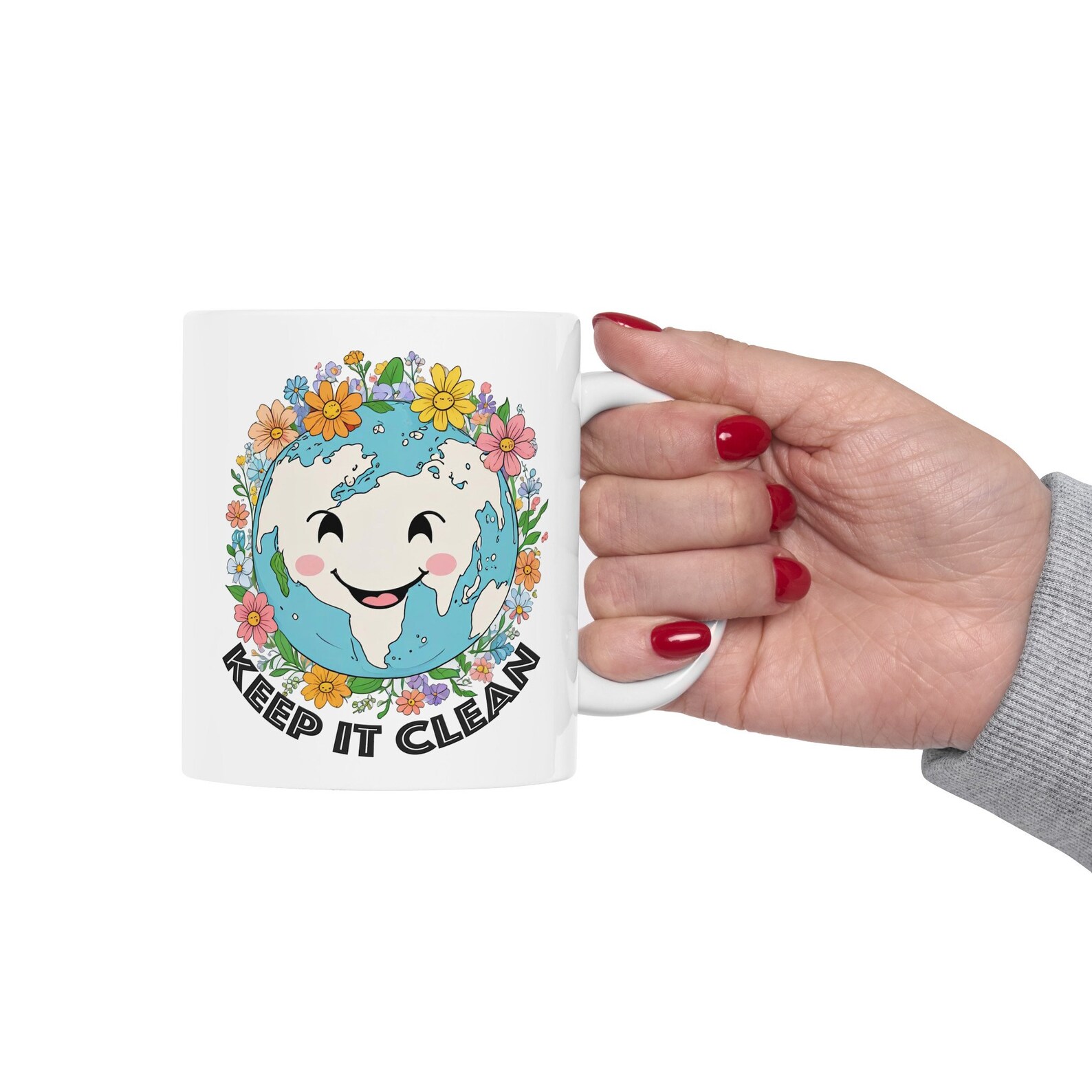 Cute Planet Earth Environmentalist Coffee Mug Feminine Mother Earth ...