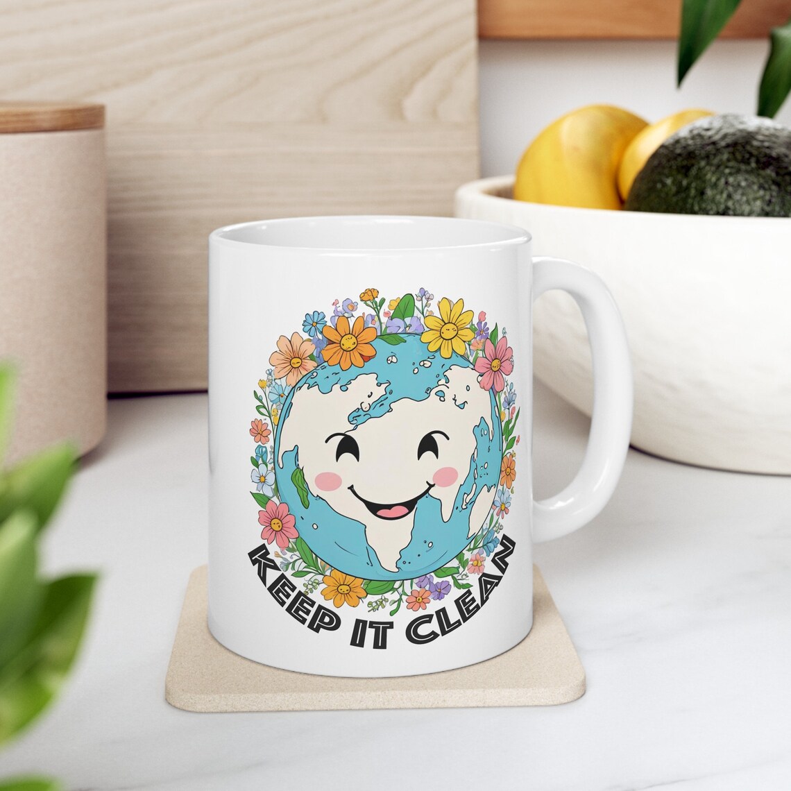 Cute Planet Earth Environmentalist Coffee Mug Feminine Mother Earth ...