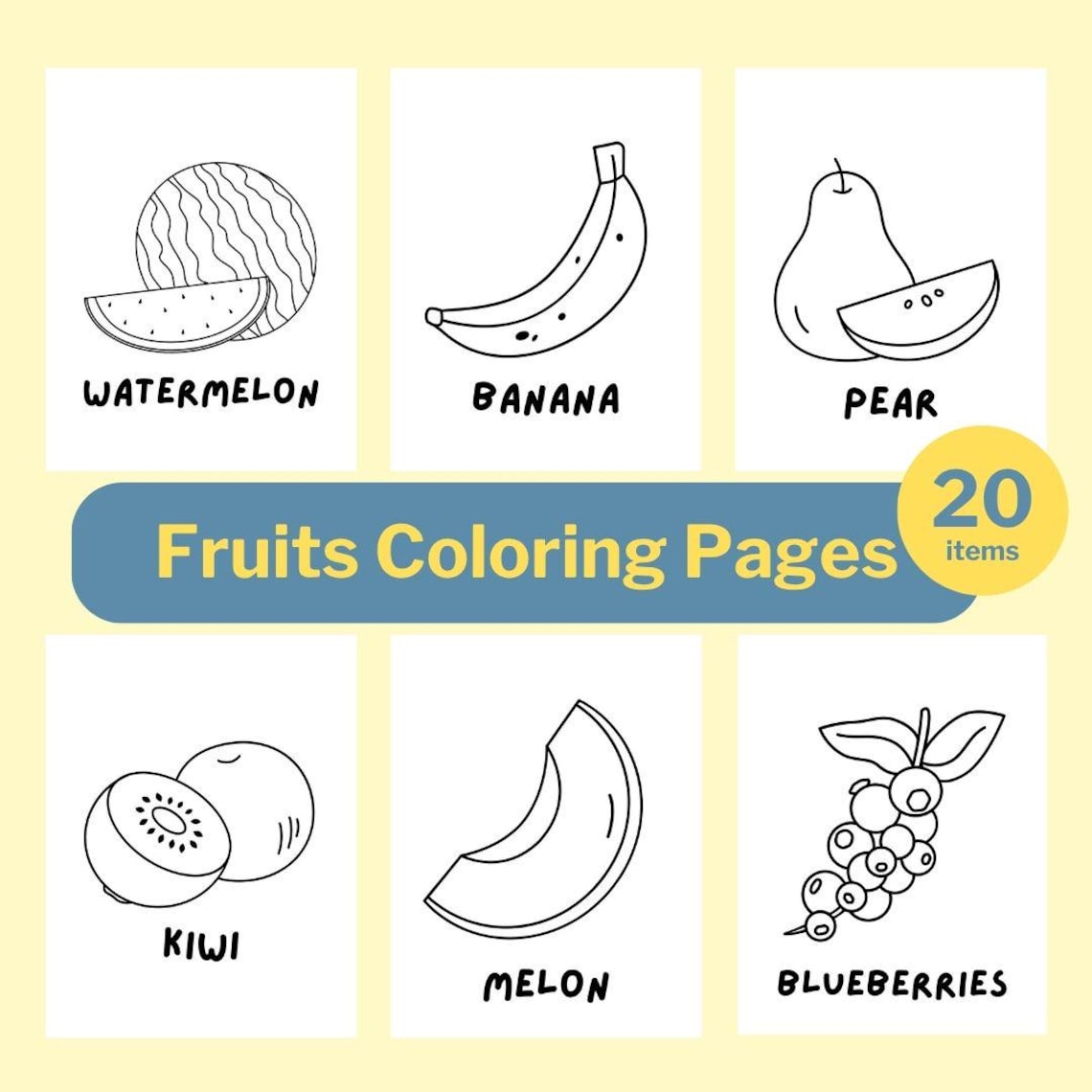 20 Printable Fruits Coloring Pages Fun & Educational Preschool ...