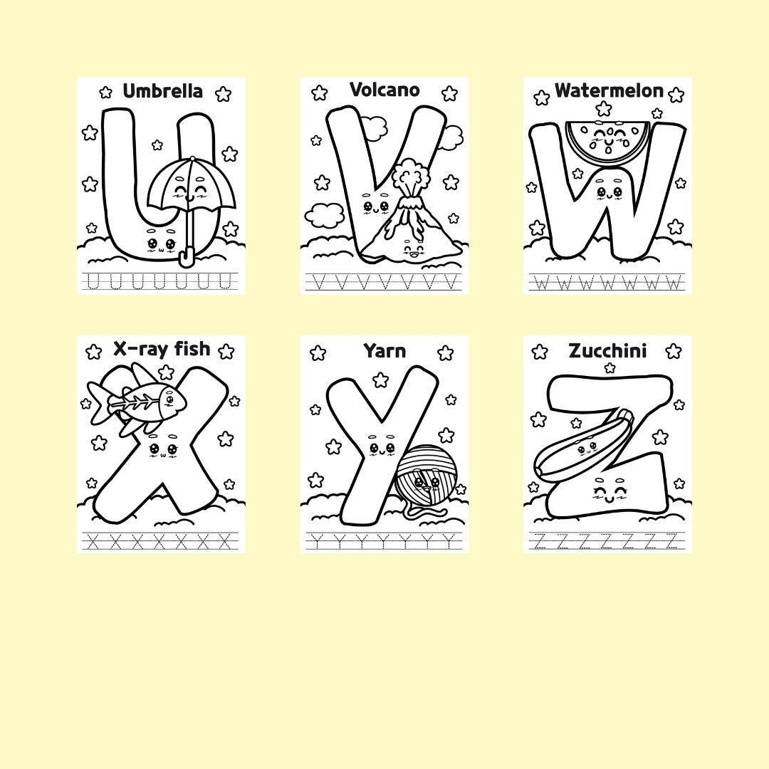 Alphabet Coloring Pages: 26 Fun Preschool Printables (PDF) - Etsy