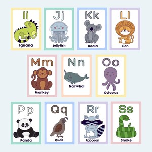 26 Animal Alphabet Flash Cards Digital Fun Educational Preschool ...