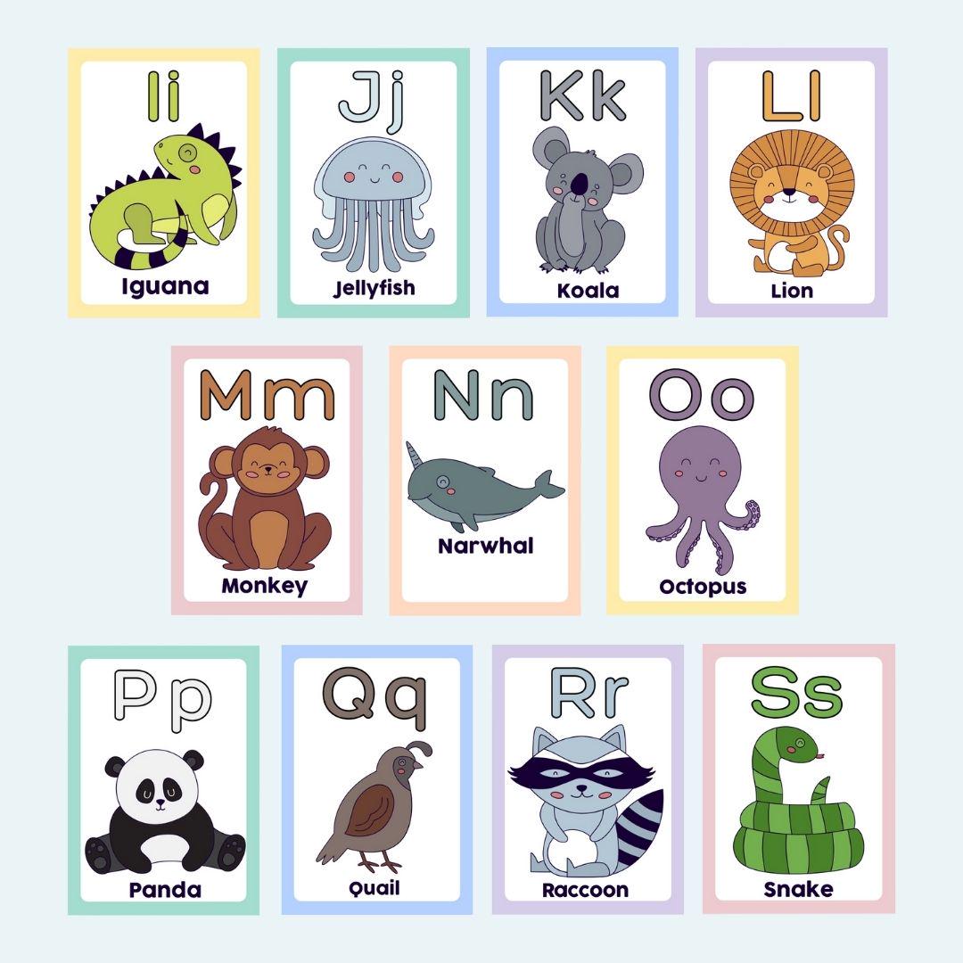 Animal Alphabet Flash Cards: Fun Preschool Printables (PDF) - Etsy