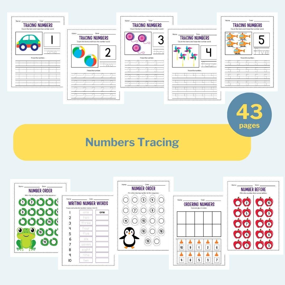 43 Printable Numbers Tracing Pages Numbers Worksheet Fun Educational ...