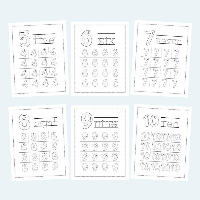 Numbers Tracing Flashcards: Preschool Educational Activity (PDF ...