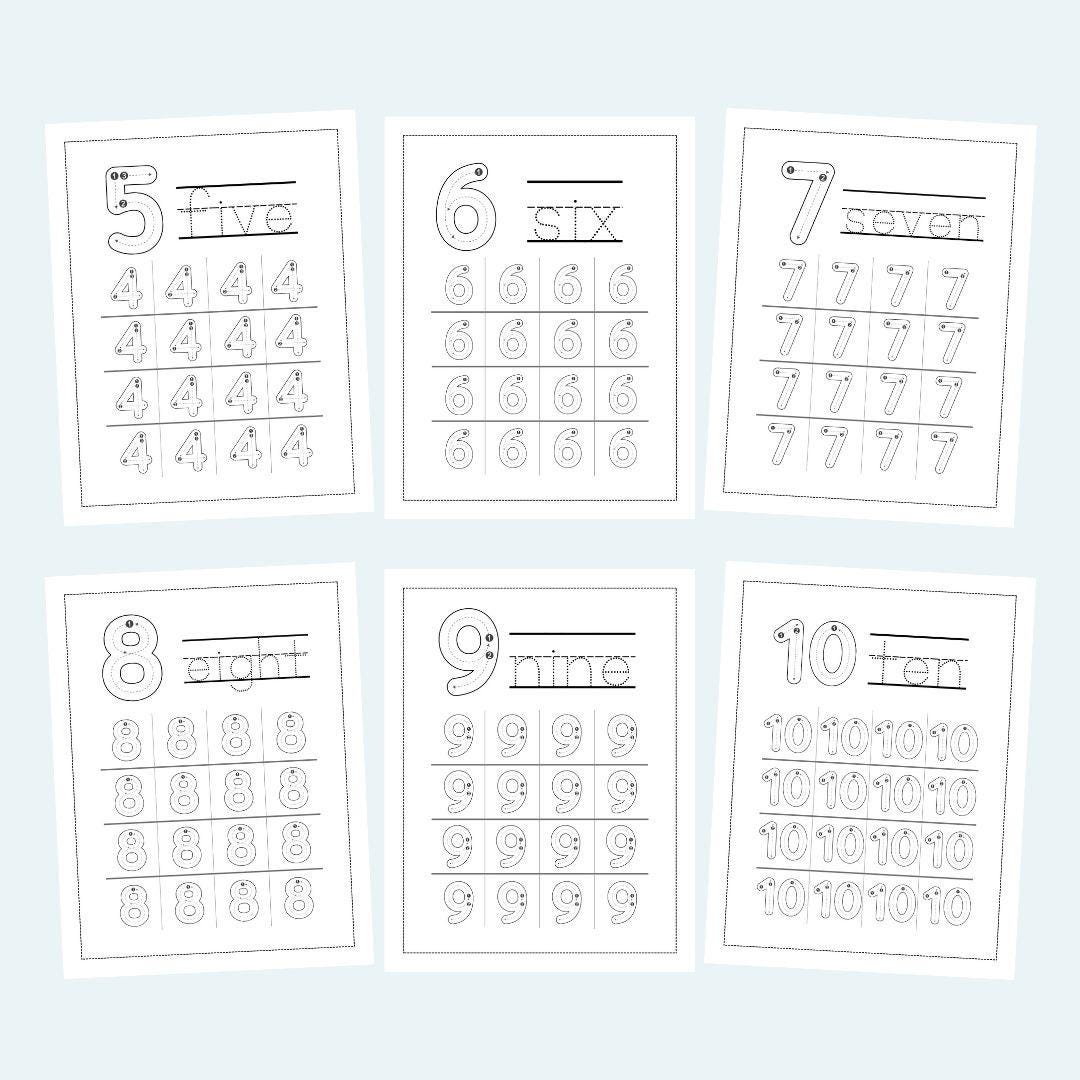 Numbers Tracing Flashcards: Preschool Educational Activity (PDF ...