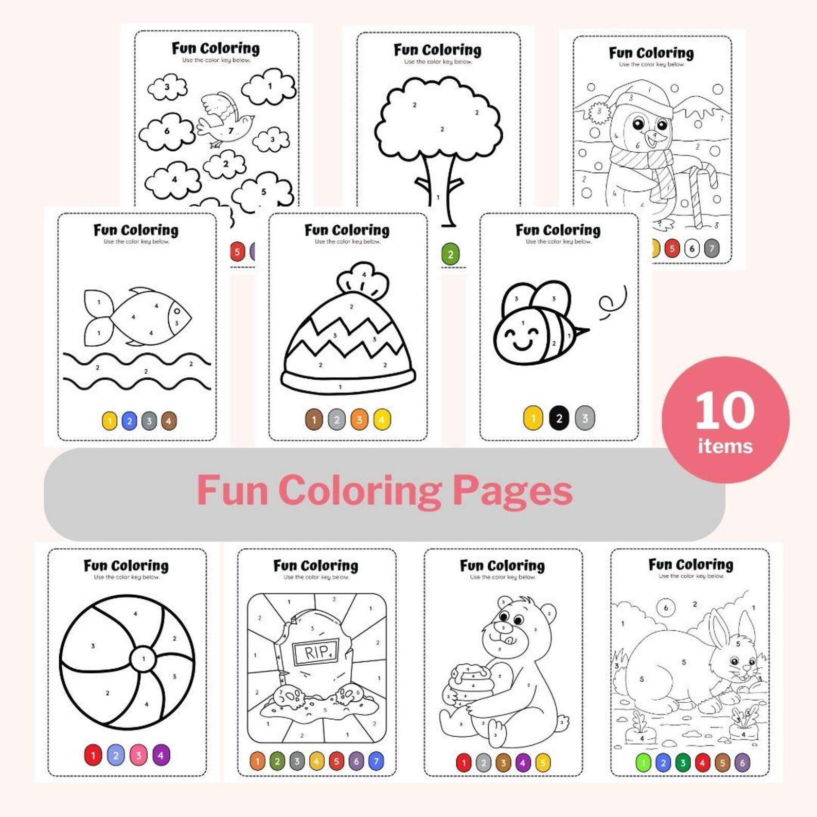 10 Printable Fun Coloring Pages for Kids Animal Themed Coloring Pages ...
