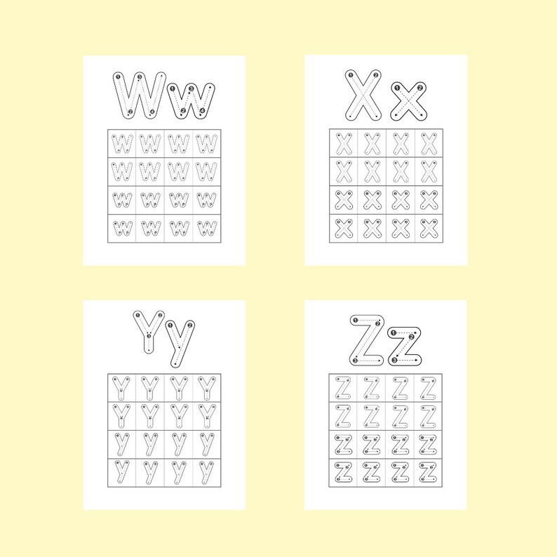 26 Alphabetical Tracing Pages, Alphabet Flashcard, Coloring Page ...